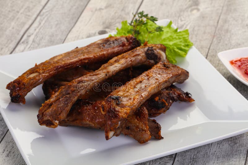 Roasted pork ribs stock image. Image of roast, tasty - 178014717