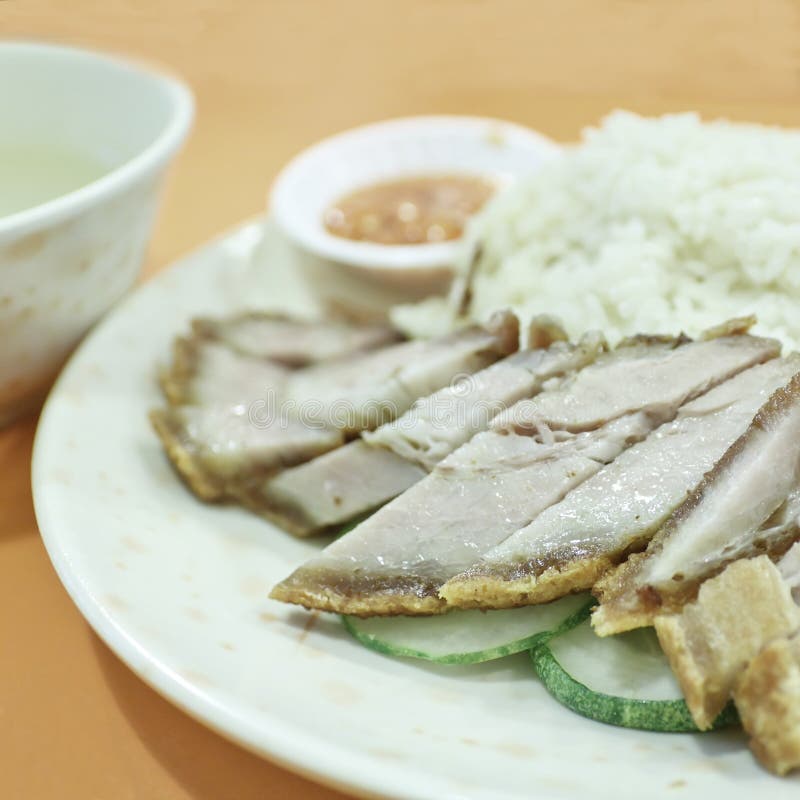 Roasted pork with rice stock image. Image of pieces, gourmet - 34989129