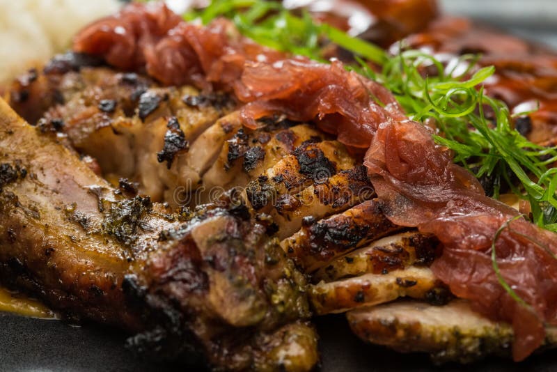 Roasted pork stock photo. Image of dinner, dish, cutting - 47940940