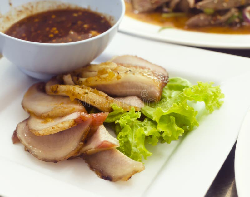 Roasted pork stock image. Image of pepper, onions, cooking - 50684493