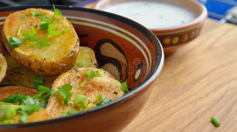 Roasted potato stock image. Image of bright, potatoes - 55762001