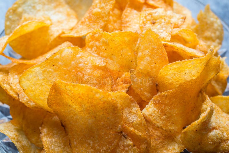 Roasted Potato Chips in Bowl Stock Image - Image of seasoning, snacking ...