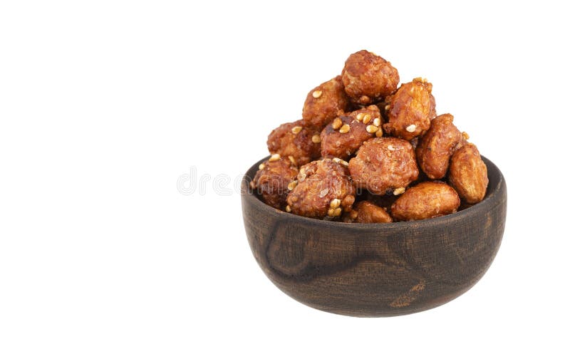 Roasted Praline Peanuts with White Sesame Seeds - Arachis Hypogaea ...