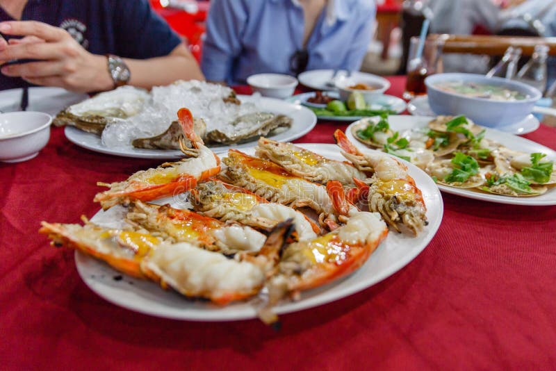 Roasted Prawns Cut in Half stock photo. Image of healthy - 71748176