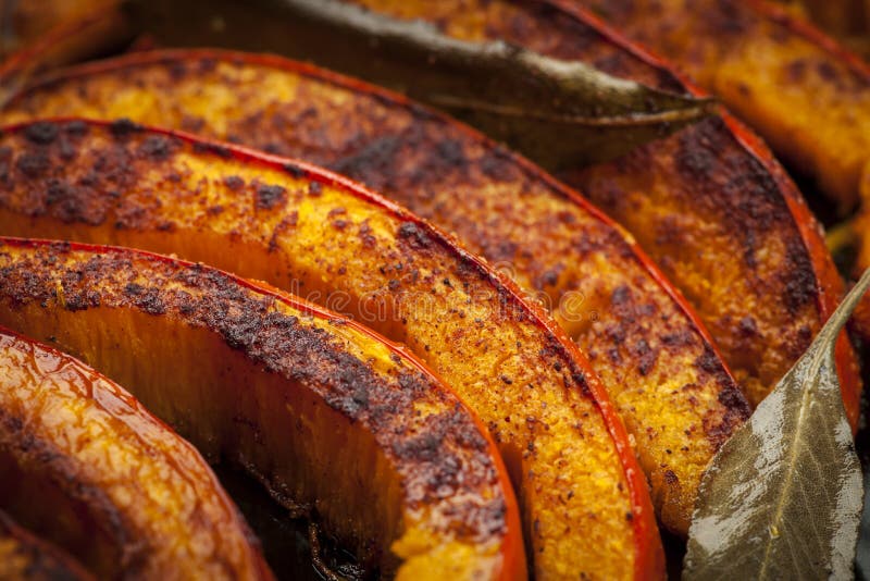 Roasted pumpkin closeup stock image. Image of golden - 42771397