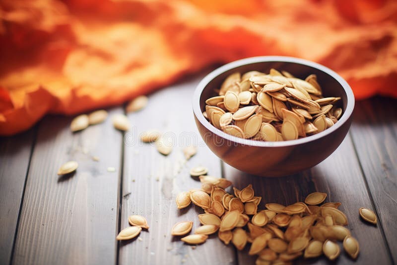 Roasted Pumpkin Seeds in a Rustic Dish Stock Photo - Image of generated ...