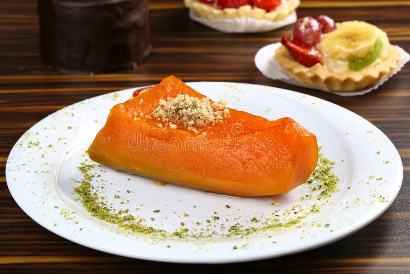 Roasted pumpkin stock image. Image of nuts, cake, breakfast - 96504731