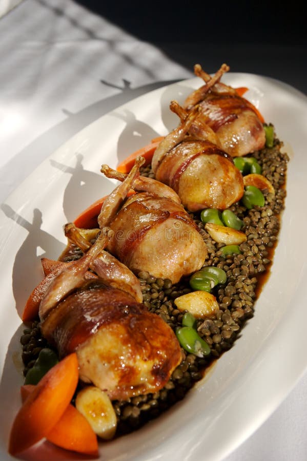 Quail dinner stock photo. Image of meal, nutrition, restaurant - 4479684