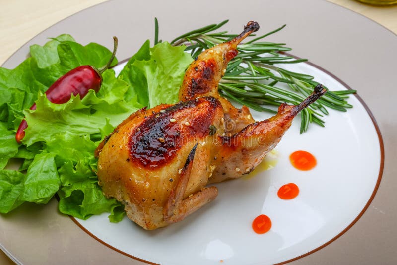 Roasted Quail stock photo. Image of farm, dining, table - 51646416