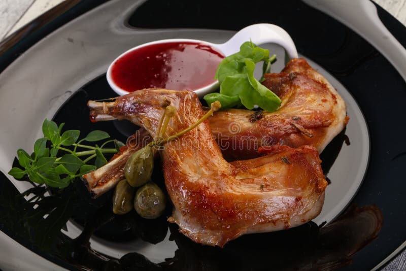 Roasted rabbit legs stock image. Image of diet, dish - 151633205