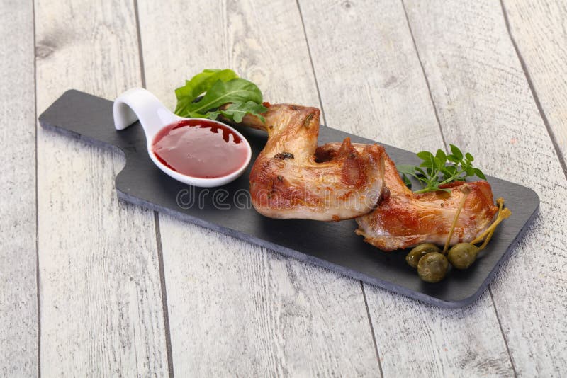 Roasted rabbit legs stock photo. Image of roast, garnish - 177000772