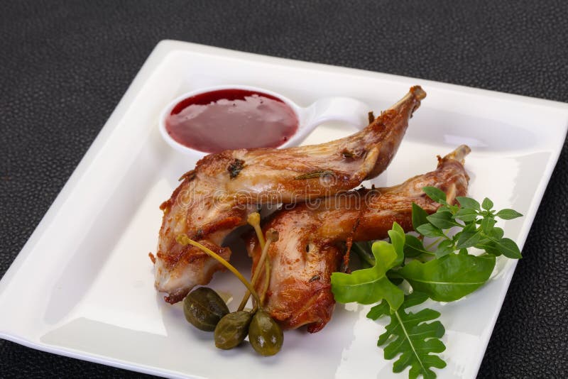 Roasted rabbit legs stock image. Image of grilled, meat - 183372917