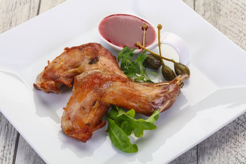 Roasted rabbit legs stock photo. Image of closeup, healthy - 192221046