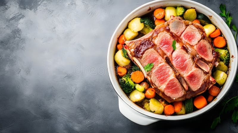Roasted Rack of Lamb with Roasted Vegetables Stock Photo Stock ...