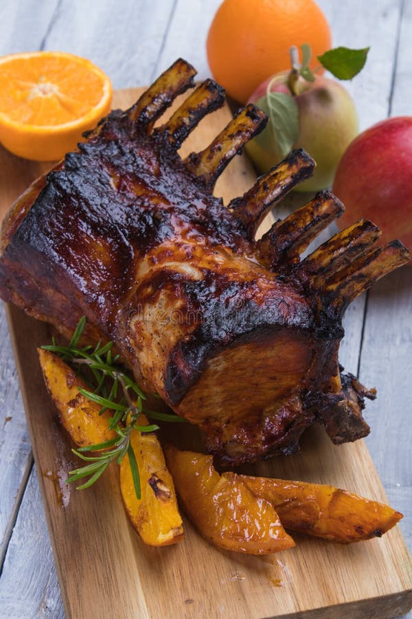 Roasted rack of pork stock image. Image of loin, roast - 127645721