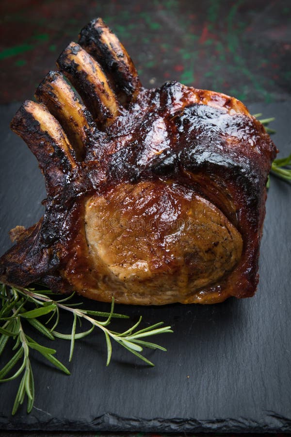 Roasted rack of pork stock photo. Image of rack, loin - 138155182