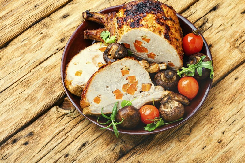 Roasted rack of pork stock photo. Image of slice, roasted - 183274446