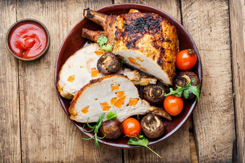 Roasted rack of pork stock image. Image of american - 181863537