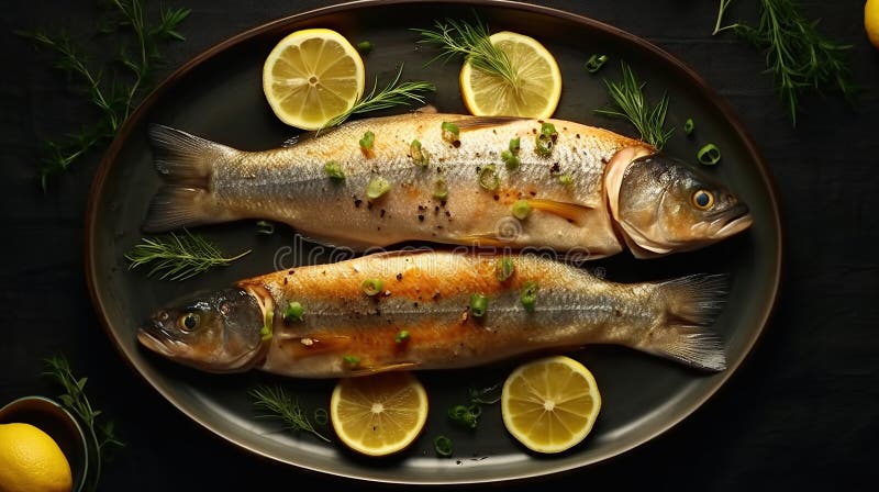 Fish Roasted Whole Stock Illustrations – 128 Fish Roasted Whole Stock ...