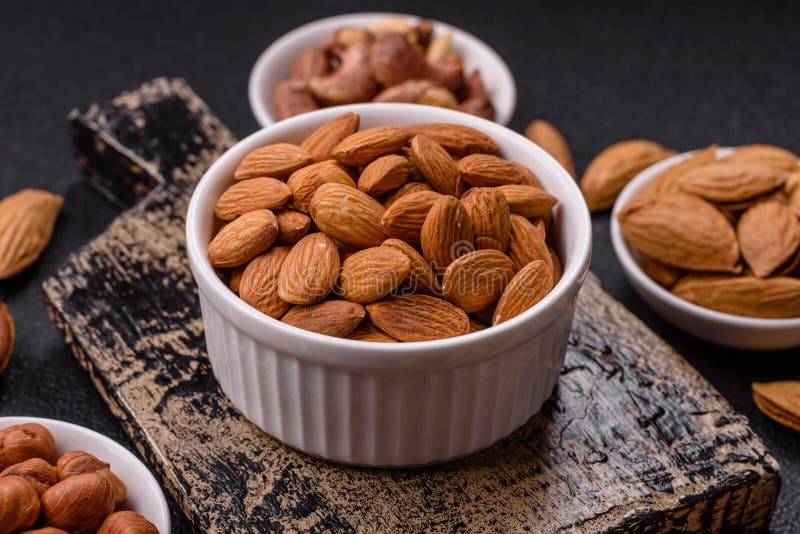 Roasted or Raw Peeled Almonds in Bowl Stock Photo - Image of peeled ...