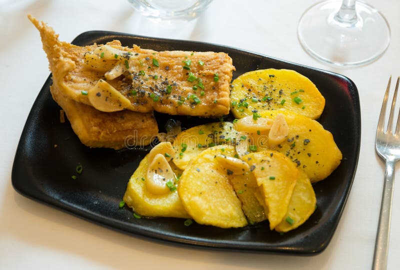 Roasted Ray Wings with Potatoes Stock Image - Image of cuisine, cookery ...