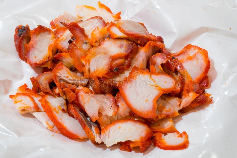 Roasted red pork stock image. Image of menu, dinner, asian - 66681085