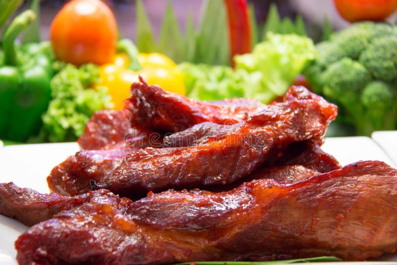 Roasted red pork stock photo. Image of gourmet, roasted - 54966056