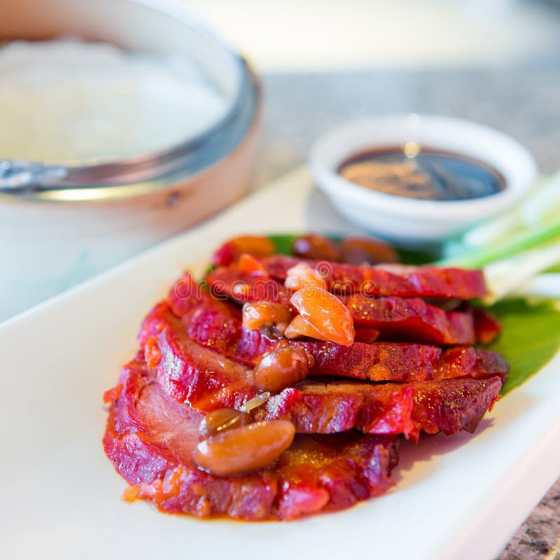 Roasted Red Pork with Sauce Stock Photo - Image of american, diet: 44227840