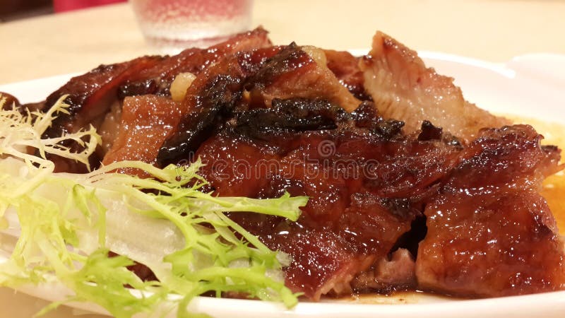 Roasted red pork stock image. Image of roasted, dish - 43429059