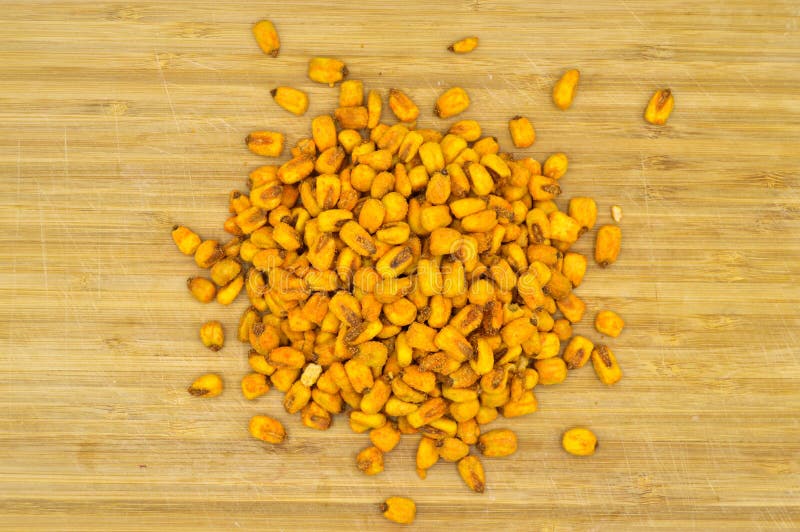 Roasted Salted Corn with Sauce Stock Photo - Image of brown, cornnuts ...