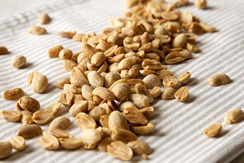 Roasted Salted Shelled Peanuts, Side View Stock Photo - Image of ...