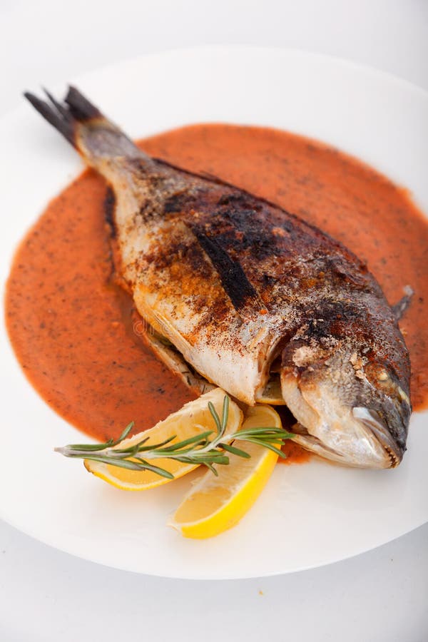 Roasted Sea Bream stock photo. Image of food, recipe - 72218126