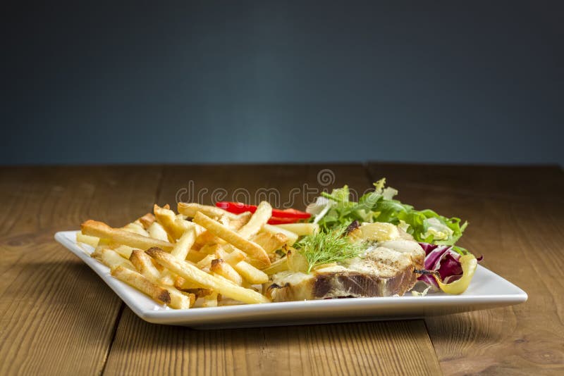 Roasted shark steak stock image. Image of halibut, grilled - 81852963