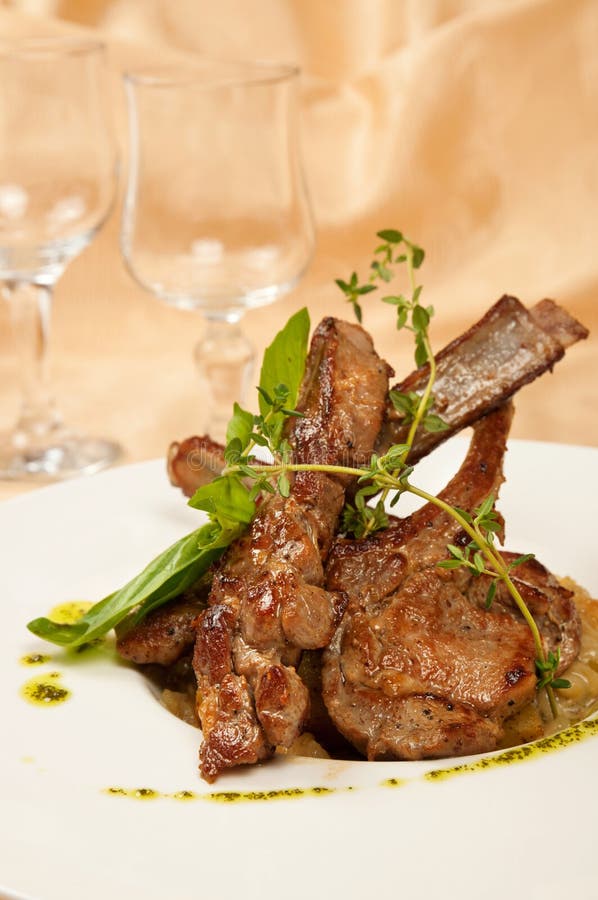 Roasted sheep meat stock photo. Image of entree, meat - 35572580