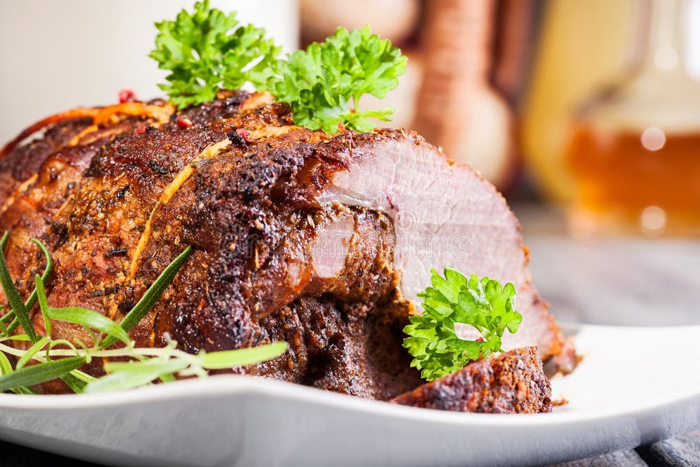 Roasted shoulder stock image. Image of filet, cutting - 35802723