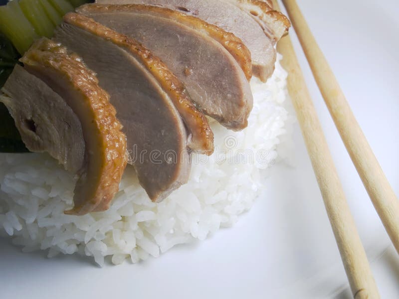 Roasted Sliced Duck with Rice Stock Photo - Image of asia, oriental ...