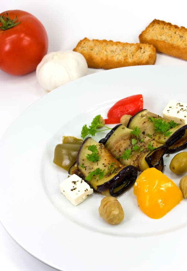 Roasted Slices of Eggplant,chestnuts,vegetable,che Stock Image - Image ...