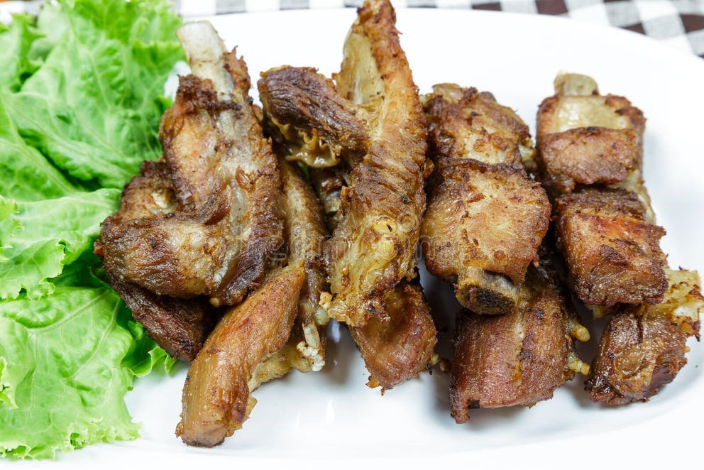 Roasted Soft Rips with Gaerlic Stock Image - Image of yummy, cooking ...