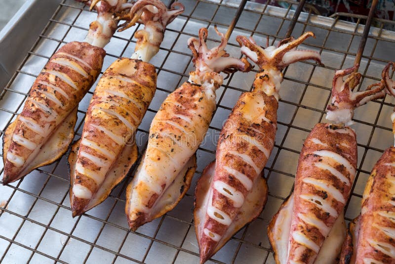 Roasted squid stock photo. Image of cook, calamari, barbecue - 40546538