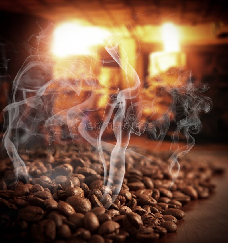 Roasted Steaming Coffee Beans Stock Photo - Image of arabica, rustic ...