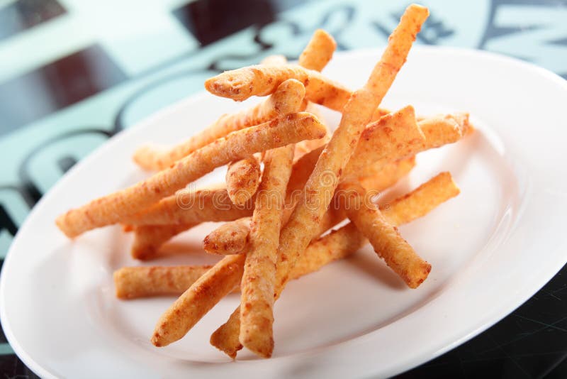 Roasted sticks from potato stock image. Image of luxury - 30858299