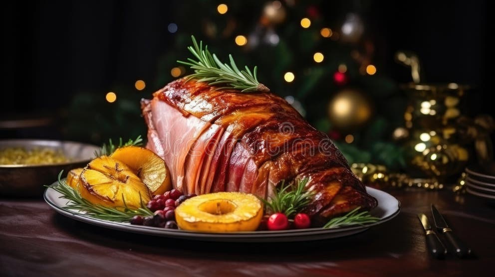 Roasted Sweet Ham, a Savory Delight for Christmas Feasts Stock ...