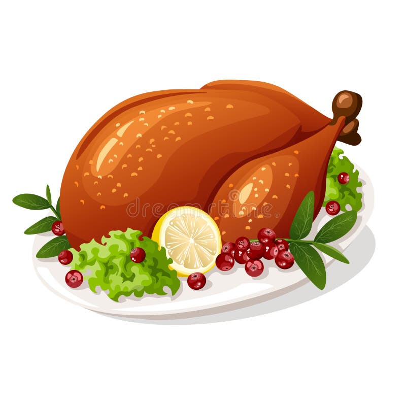 Roasted Thanksgiving Turkey Stock Vector - Illustration of cuisine ...