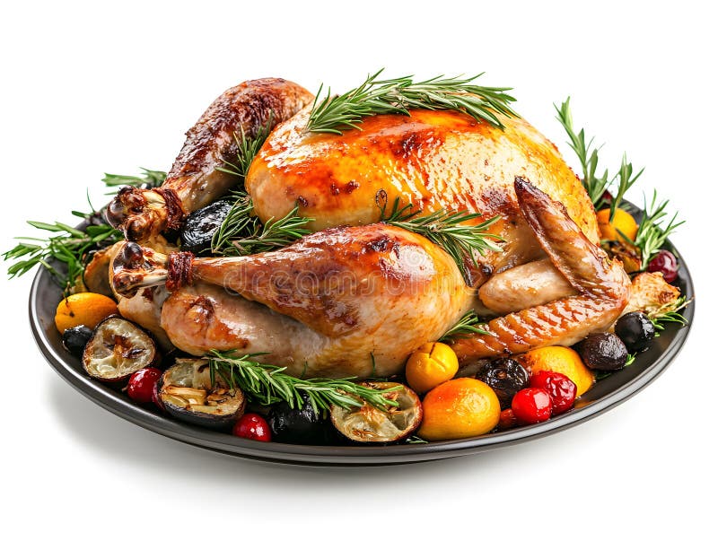 Roasted Thanksgiving Turkey Isolated on White Background Stock Image ...