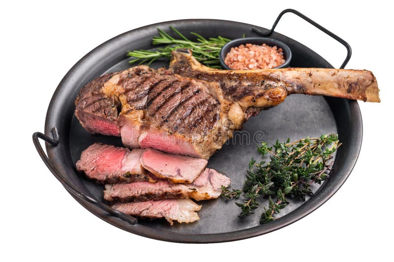 Roasted Tomahawk Beef Steak, Roast Dry Aged Rib Eye with Bone Isolated ...