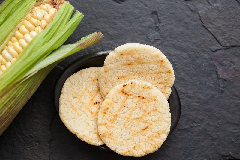 Roasted Traditional South American Corn Arepa Stock Photo - Image of ...
