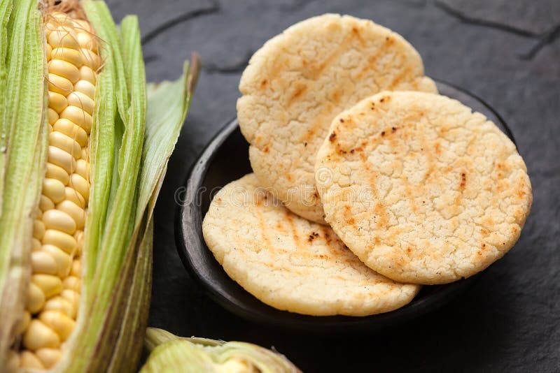 Roasted Traditional South American Corn Arepa Stock Photo - Image of ...