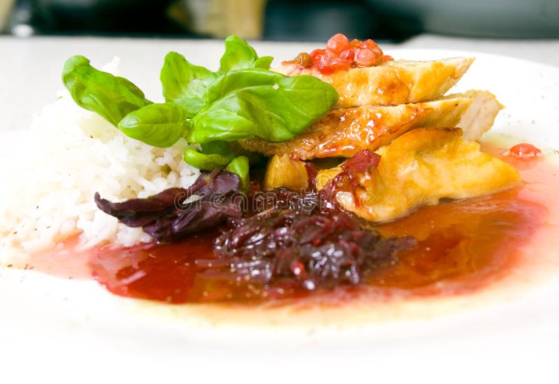 Roasted turkey fillet stock photo. Image of meat, basmati - 19309530