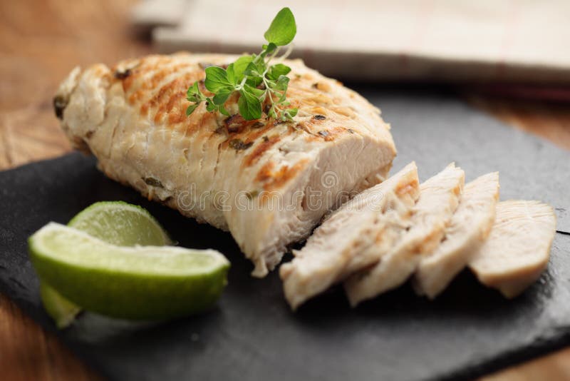 Roasted turkey meat stock photo. Image of slate, studio - 68944550