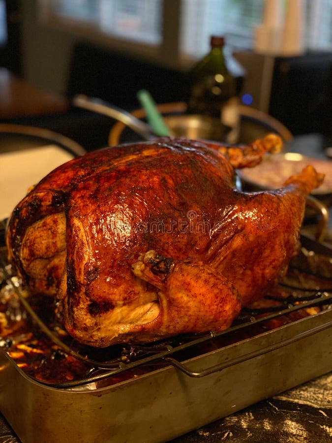 Roasted turkey stock image. Image of garnish, giving - 185524059